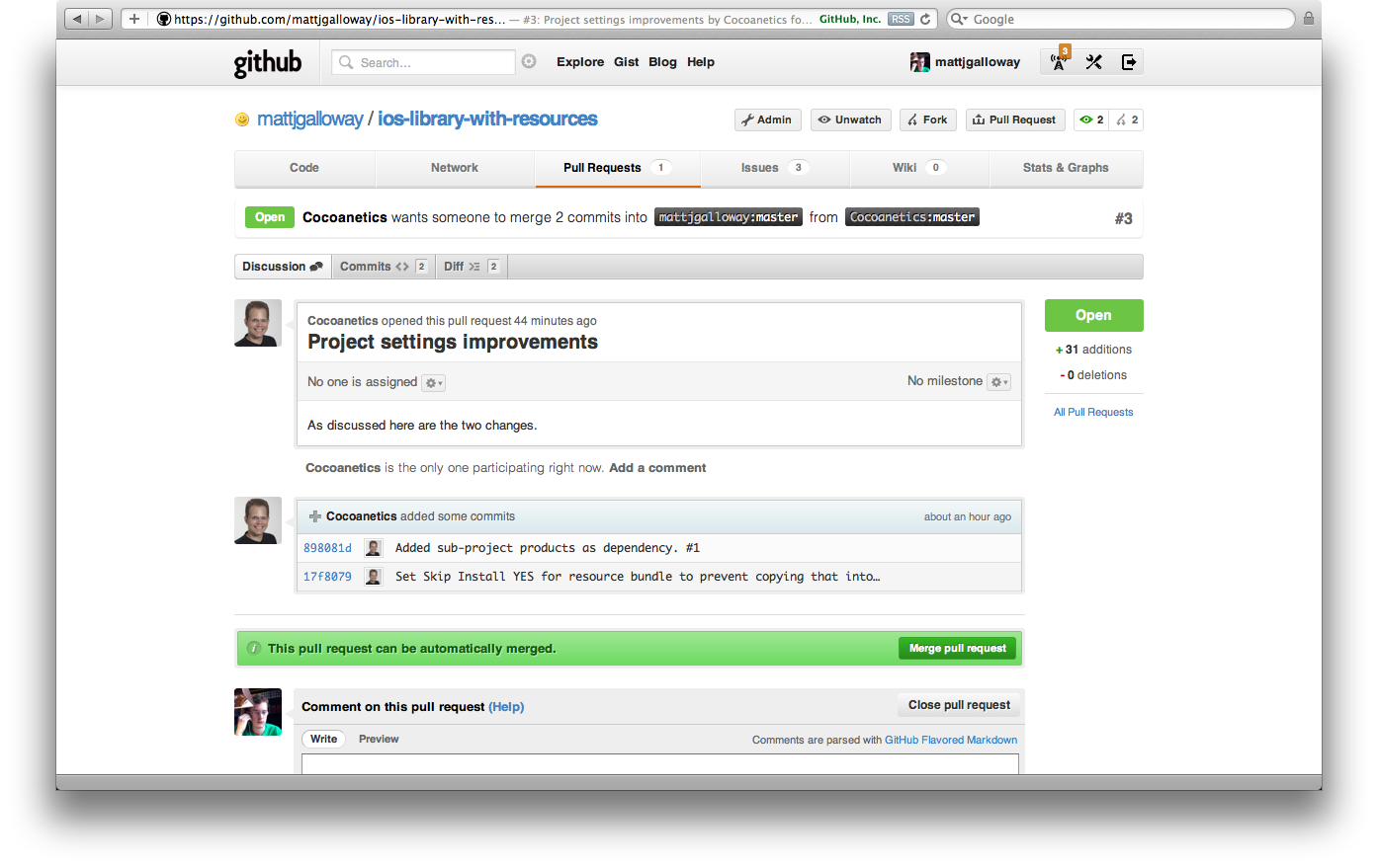 Github Fork Fix Pull Request Cocoanetics 