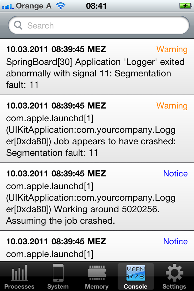 Accessing the iOS System Log | Cocoanetics